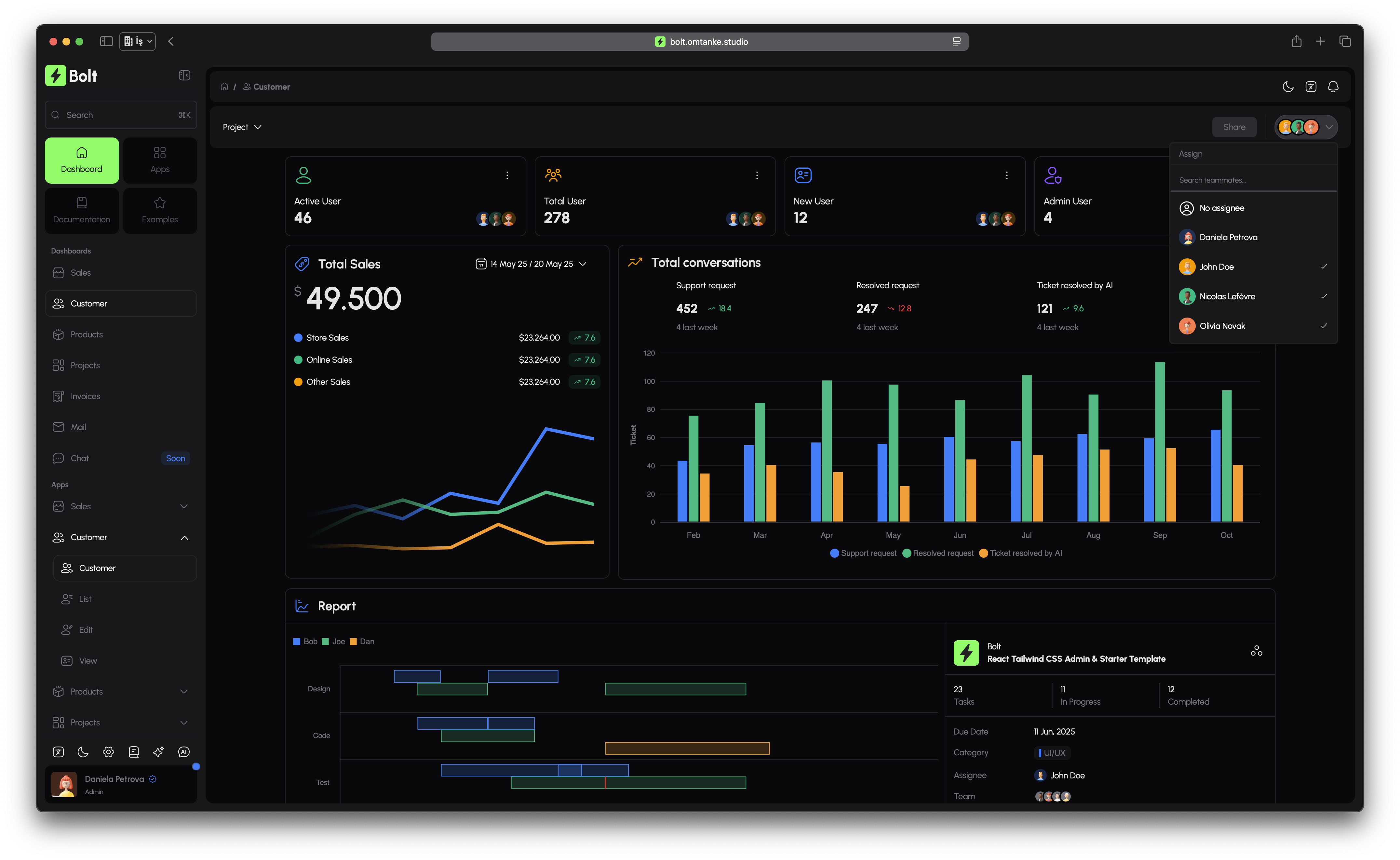 Boltify | React Tailwind Admin & Landing Pages Template